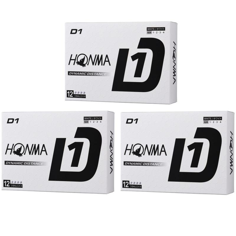 本間ゴルフ HONMA ボール D1 ボール 3ダースセット 3ダース(36個入り) ホワイト「もっと遠くへとばしたい」手頃な価格で一般ユーザーが求める飛びを追求したモデル。