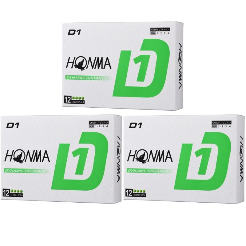 本間ゴルフ HONMA ボール D1 ボール 3ダースセット 3ダース(36個入り) グリーン「もっと遠くへとばしたい」手頃な価格で一般ユーザーが求める飛びを追求したモデル。