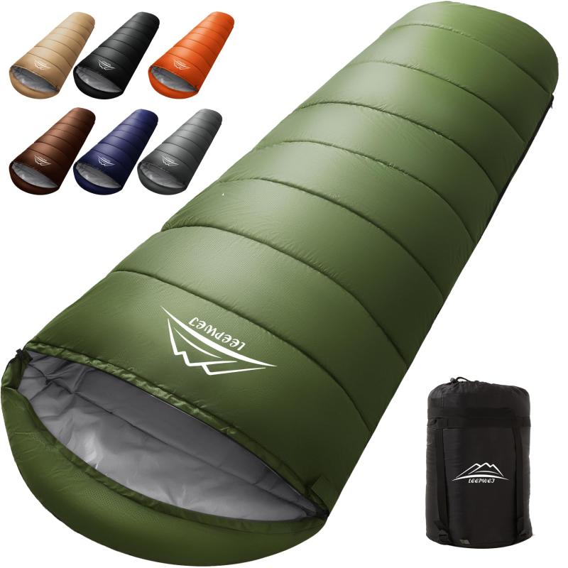 寝袋 シュラフ 冬用 マミー型 LEEPWEI キャンプ アウトドア オールシーズン 来客用布団 耐寒 防水 保温 軽量 コンパクト 車中泊 防災用 避難用 アウトドア 登山 丸洗い可能 1Kg 1.4Kg 1.8Kg 収納袋【商品仕様】使...