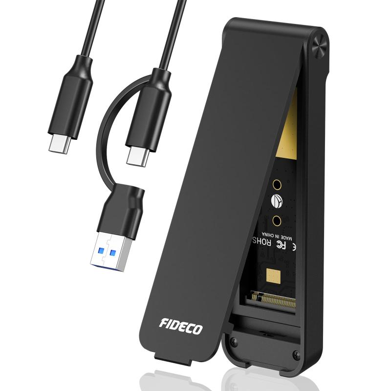 FIDECO M.2 NVME SSDエンクロージャー SSD 外付けケース USB 3.2 Gen 2 to M.2 NVMEエンクロージャー M＆M+Bキー用PCIE アダプター M2 SSD ケース サンドイッチスタイルのデザイン ツ...