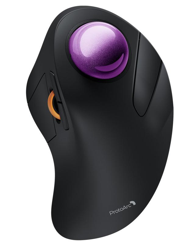 ProtoArc EM03 NL トラックボールマウス 人差し指 静音 無線 2.4GとBluetooth両対応 3台同時接続 ワイヤレスマウス トラックボール USB充電式 中指操作 6ボタン 5段階DPI切替 Windows/mac/i...