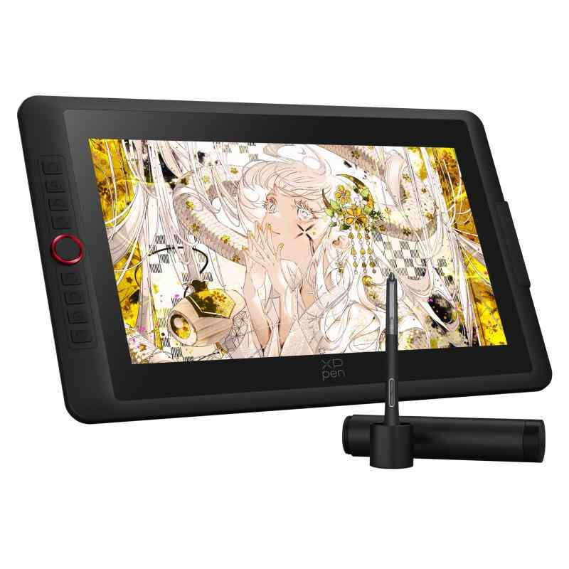 XPPen 液タブ 15.4インチ 液晶ペンタブレット お絵描きソフトウェア付【傾き検知】筆圧8192レベル、傾き検知ペン機能搭載、より高い追従性能を実現。 ペンのグリップ部分がゴム素材で持ちやすい。