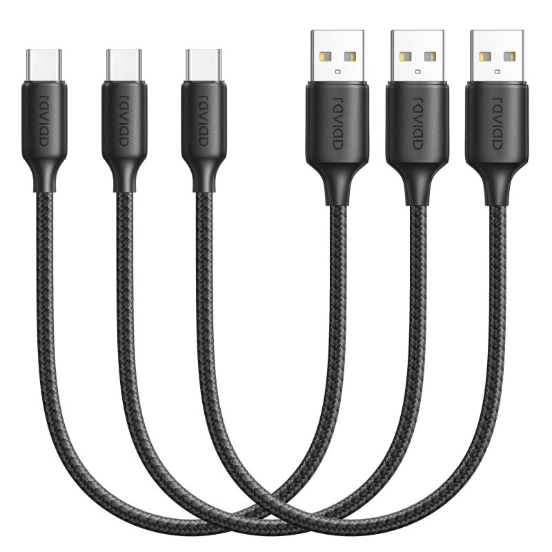RAVIAD USB Type C ケーブル タイプc ケーブル 3A 急速充電 QuickCharge3.0対応 USB2.0規格 USB-A to USB-C コード 高耐久ナイロン編み Phone 16/15ProMAX,Pad Pr...