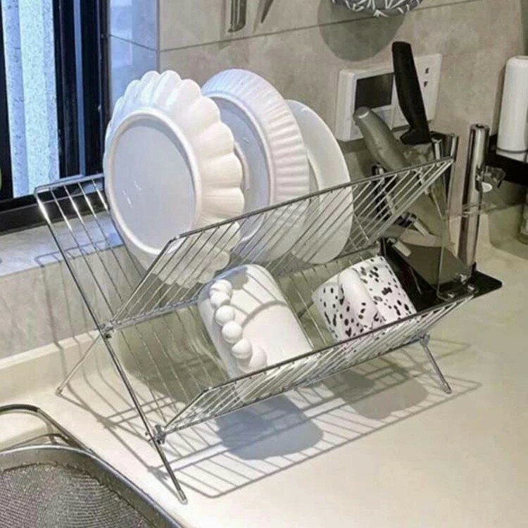 商品説明 商品内容 折り畳み ディッシュラック お皿立て ステンレス 収納棚 食器ラック 縦置き ディッシュスタンド ワイヤーラック 水切りかご ワイヤーラック 食器水切り 水切りバスケット 皿スタンド 食器棚 食器収納 整理棚 水切りラッ...