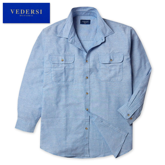 コメント コーディネートに合わせやすいダン ガリー長袖シャツ。爽やかな着心地 が快適な嬉しい綿100％素材。単品 でも、インナーの上から羽織っても サラリとお洒落に決まるアイテムで す。 ※個体によって 　色味に違いがあります。 特長 ・V...