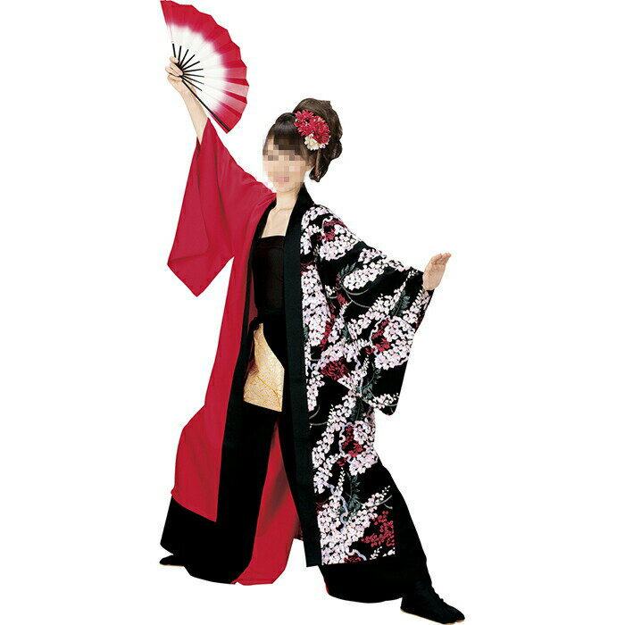 ・きもの長半纏 (身丈120cm　身幅68cm　袖丈49cm） ※きもの長半纏のみの販売になります。モデル着用のその他商品は別販売となります。 サイズ：フリーサイズ（男女兼用） 主素材：ポリエステル100％ 商品画像のモデルが着用のパンツ ...