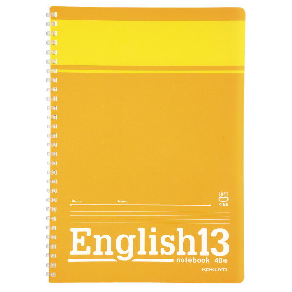 ◆この商品の、送料無料・まとめ買い購入(5冊)は こちらのページへ ●サイズ／セミB5（6号）●罫内容／英習罫13段（3．5mm罫） ●枚数／40枚●紙質／上質紙●材質／表紙：透明PP（表）、板紙（裏）、リング：オレフィン系樹脂 ●中紙寸法...