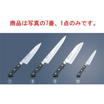 商品は写真の7番、1点のみです。 スウェーデン製ピュア・ステンレス特殊鋼を使用し、ミソノの古い伝統と新しい技術の複合から生まれたステンレス鋼庖丁の最高峰。 ハガネ庖丁を超える鋭い切れ味と研ぎやすさ。洋銀を施したツバとリベット、高品質のハンド...