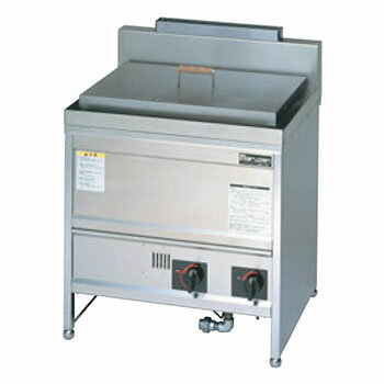 槽が深く湯量がたっぷり麺がよくおどります 【外寸間口】750mm 【外寸奥行】600mm 【外寸高さ】H800mm 【外寸バック】150mm 【槽の数】1 【水量】76L 【ガス消費量】25.6kW（22,000kcal／h） 【ガス接続口...