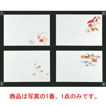 商品は写真の1番、1点のみです。 日本の四季に応じたおもてなし 日々のこまやかな情緒・心情を、春夏秋冬、それぞれ 独特の深い趣を宴席にいかがでしょうか。 【外寸】265mm×390mm ●雲流和紙使用