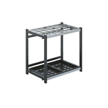 【外寸】523×366×H500mm 【材質】本体／スチール（焼付け塗装＋クロームメッキ） 　　　　受皿／ポリプロピレン（再生樹脂）