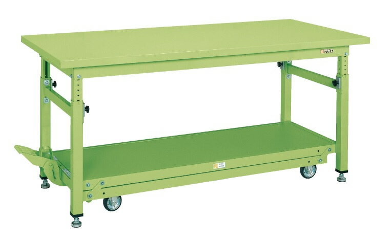 ※こちらの商品はメーカー直送のため代金引換はできません。 余裕のストローク300mm！用途も広がりさらに便利になりました。 外寸：W1200×D800×H740～1040mm カラー：サカエグリーン 質量：81kg 天板サイズ：1200×8...