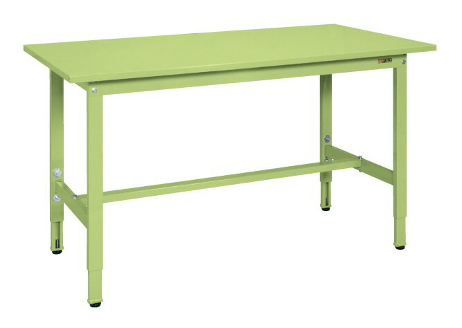 ※こちらの商品はメーカー直送のため代金引換はできません。 高さ450～600mmの範囲で任意の高さに調整可能！！ 外寸：W1200×D750×H450～600mm 均等耐荷重：200kg 質量：34kg 本体色：グリーン 天板：軽量スチール...