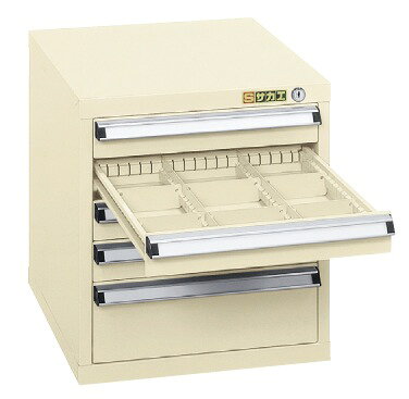 ※こちらの商品はメーカー直送のため代金引換はできません。 小さな部品や工具の保管に便利なサカエスモールキャビネット！！ 外寸：W390×D400×H420mm カラー：アイボリー 質量：22kg 引出内寸法：H60：W310×D330×H5...