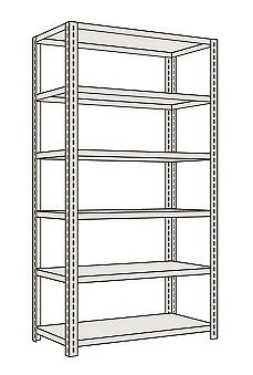 ※こちらの商品はメーカー直送のため代金引換はできません。 用途に合わせて棚板の増減が自由にでき、50mmピッチで変更可能。 寸法：W875×D600×H2100mm 段数：6段 耐荷重(棚1段当り)：100kg 耐荷重(棚1連当り)：500...