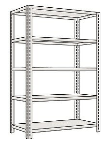 ※こちらの商品はメーカー直送のため代金引換はできません。 用途に合わせて棚板の増減が自由にでき、50mmピッチで変更可能。 寸法：W1800×D300×H1800mm 段数：5段 耐荷重(棚1段当り)：100kg 耐荷重(棚1連当り)：50...