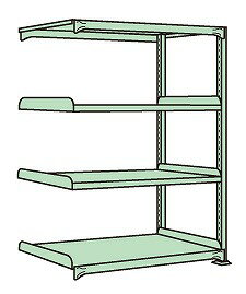 ※こちらの商品はメーカー直送のため代金引換はできません。 簡単ボルトレス構造なので組立て、中板移動、解体が間単に出来ます。 寸法：W900×D900×H1500mm 段数：4段 耐荷重(棚1段当り)：300kg 耐荷重(棚1連当り)：200...