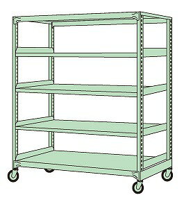 ※こちらの商品はメーカー直送のため代金引換はできません。 レイアウト変更が簡単に出来る便利な中量キャスターラック。 寸法：W1200×D600×H2002mm 段数：5段 耐荷重(棚1段当り)：120kg 耐荷重(1台当り)：500KG 本...
