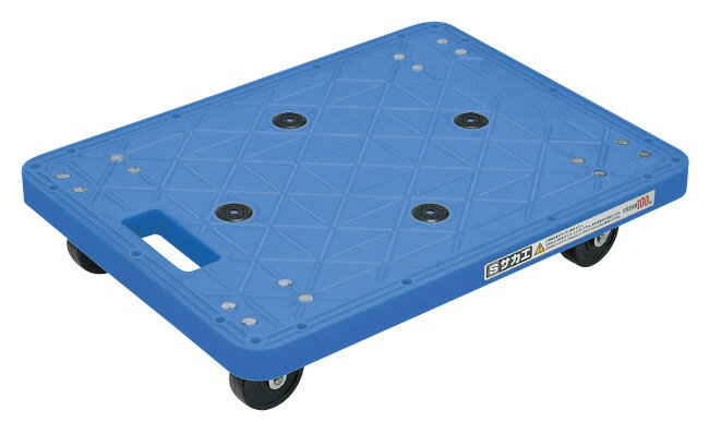 ※こちらの商品はメーカー直送のため代金引換はできません。 軽量で持ち運びに便利な樹脂製台車 外寸：W500×D370×H104mm カラー：ブルー 質量：2kg 材質：PP樹脂(ポリプロピレン) キャスター：65φゴム コーナーガイド取付時...