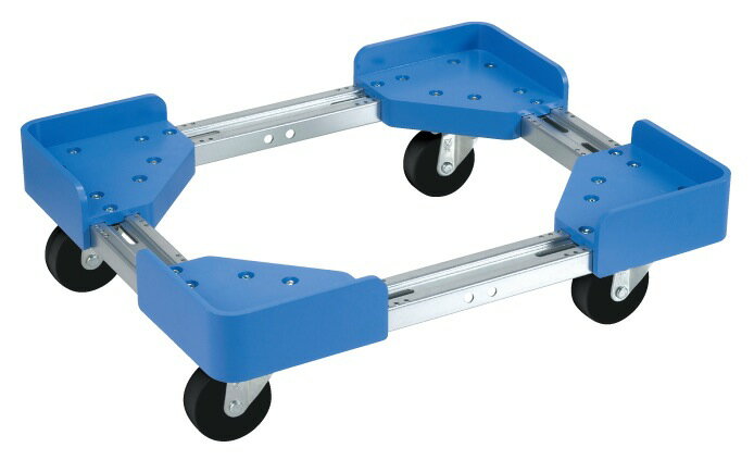 ※こちらの商品はメーカー直送のため代金引換はできません。 伸縮式のシンプルなコンテナ台車です。 外寸：H160mm 質量：3kg 材質：PP樹脂(ポリプロピレン) キャスター：75φゴム車(4輪自在) 荷台有効寸法：W(410～510)×D...