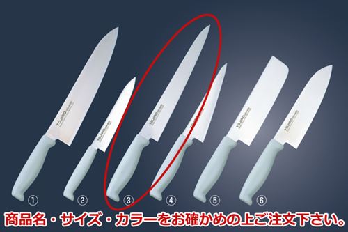 【刃渡】24cm 【全長】370mm 【g】140g 【背厚】2.5mm 〈特　長〉 刀身 ●医療用メス素材であるモリブデンバナジウム鋼使用。錆びにくい、粘りがある、欠けにくい等厳しい要求に答えます。 ハンドル ●現場の声にもとづいた握りや...