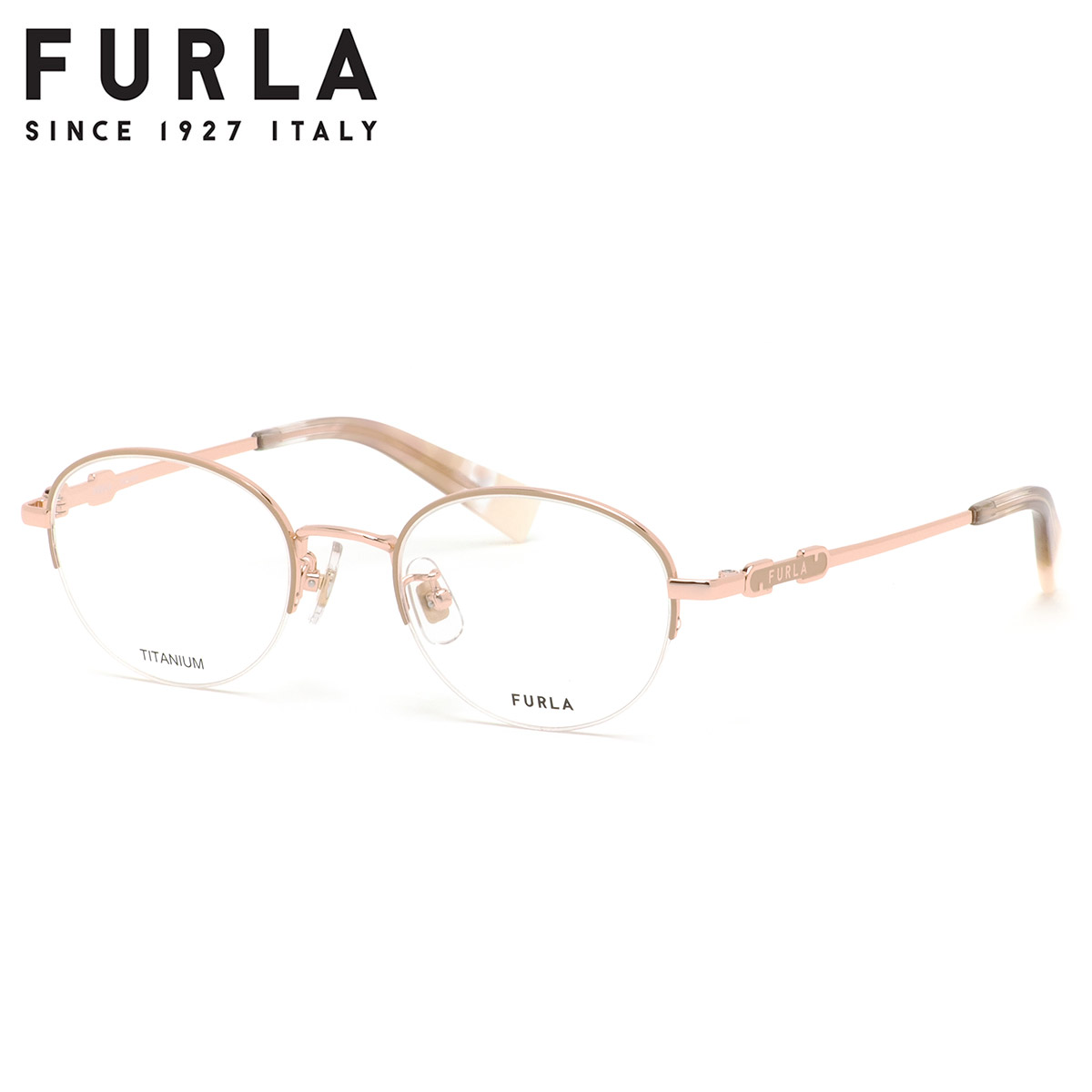 商品基本情報商品カテゴリー：メガネブランド名：FURLA (フルラ)型番：VFU859J 02AM フレームカラー：ピンクベージュ/ピンクゴールド レンズカラー：--紫外線カット率：--可視光線透過率：--鼻パッド：ありレンズシェイプ分類：...