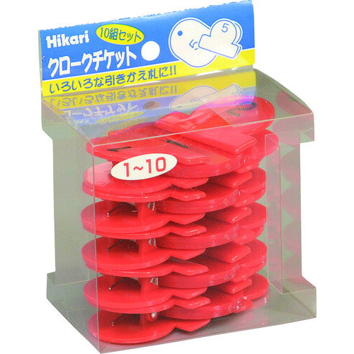 【特長】■手荷物預かりに便利な番号札＋クリップのセットです。【用途】■荷物の保管。■いろいろな引きかえ札に。【仕様】■刃厚(mm)：40（50）■色：赤■タイプ：60(40)■小判サイズ幅×奥行×高さ(mm)：40×2.5×60■クリップサ...