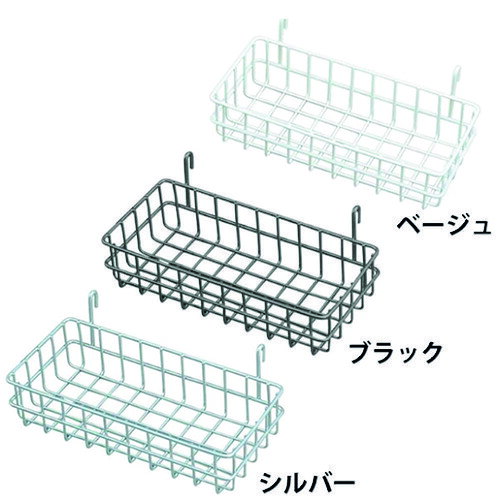 【特長】■メッシュパネル用バスケットです。■物が落ちにくい構造です。【用途】■メッシュパネル用。【仕様】■間口(mm)：250■奥行(mm)：128■高さ(mm)：65■最大積載量(kg/台)：5■色：ベージュ■長さ(mm)：65■メッシュ...