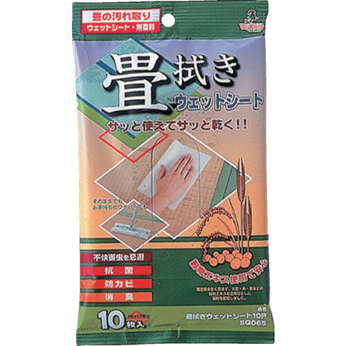 【特長】■さっと使えてさっと乾く。■畳拭き用シート。【用途】■汚れ取りに【仕様】■約30×20cm　※10枚入【材質・仕上】■レーヨン65％・ポリエステル35％　薬液成分：エタノール・プロピレングリコール・防腐剤・忌避剤
