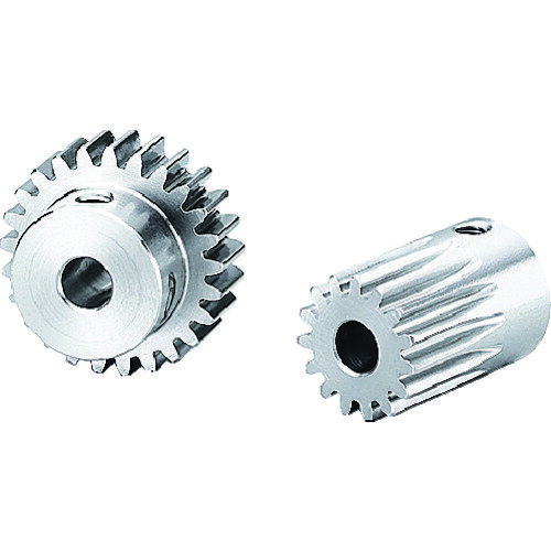 【特長】■小型精密歯車です。■品番末尾Hは、歯部高周波焼入済です。【用途】■一般産業機械、医療機器、食品機械に使用。【仕様】■モジュール：0.75■歯数：28■形状：B1■基準円直径(mm)：φ21■歯幅(mm)：8■穴径(mm)：φ6■歯...