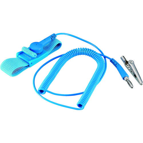 【特長】■軟性のあるベルトを採用しています。■リストバンドが白色の導電繊維となっています。【用途】■静電気除去。【仕様】■コード有効長(m)：3.0■コイル部長さ(cm)：24■バナナプラグ、ワニ口クリップ付■1MΩ抵抗内蔵PU製グランドコ...