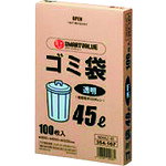 【特長】■透明のゴミ袋です。■上から1枚ずつ取り出せます。【仕様】■厚さ(mm)：0.03■容量(L)：45■色：透明■規格：45L■厚：0．03mm■手触り：ツルツルタイプ■ゴミ袋【材質・仕上】■低密度ポリエチレン