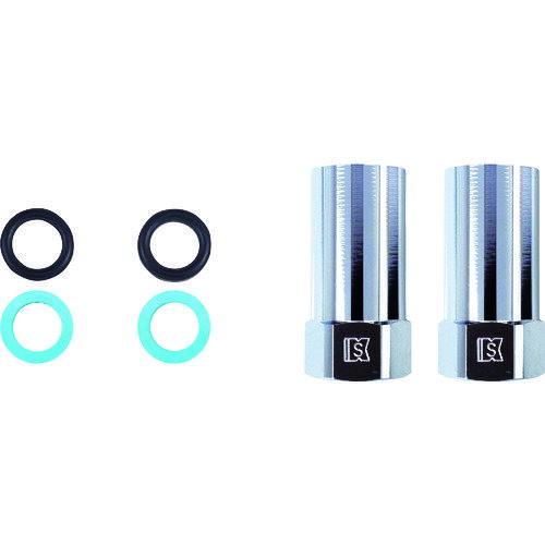 【用途】■UVカットリフォームフレキ用【仕様】■ねじサイズ：G1/2■全長(mm)：48■六角対辺(mm)：23■L(mm)：48■規格：EPDM G1/2■L1：48mm■L2：35mm■2個1組■パッキン付【材質・仕上】■黄銅（C360...