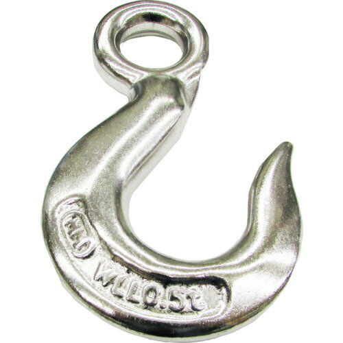 【特長】■ステンレス製でサビにくいフックです。【用途】■ワイヤロープなどの端末金具として荷物の吊り上げ作業などに。【仕様】■基本使用荷重(t)：0.32■寸法(mm)C：21■寸法(mm)D：16■寸法(mm)H：104■寸法(mm)L：7...