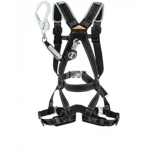 【特長】■肩パッドと太腿パッドで墜落時の負担を軽減します。【仕様】■サイズ：M■色：黒■腿バックル：ワンタッチ■胴ベルト幅×長さ(mm)：50×1250■ベルト幅(mm)：45■フック口開き(mm)：53■最大使用可能質量(kg)：100■...