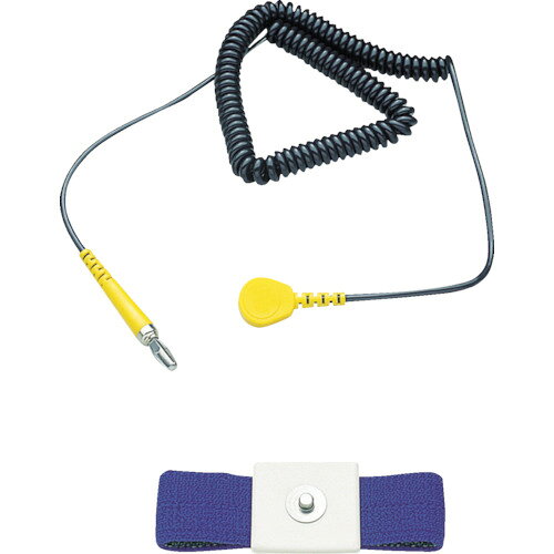 【特長】■二重らせん構造（複合銅線:2本をらせん化）を採用しており高い屈曲性・耐久性を実現しました。■リストバンドの裏側全面が導電性繊維となっており、安定して信頼性の高い皮膚との接触を実現したリストストラップです。■リストバンドの長さを調節...