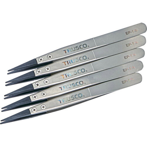 【特長】■5本入のお買い得パックです。■チップ交換型のピンセットです。■ESD対策仕様商品です。【用途】■静電気の帯電にデリケートな電子機器や電子部品を扱う現場に最適なピンセット。【仕様】■全長(mm)：130■幅(mm)：10■先端幅(m...