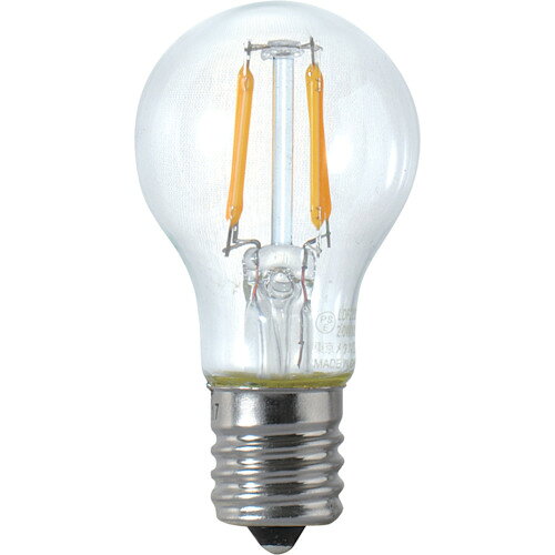 【特長】■全方向へ光が広がるフィラメント型LEDです。【仕様】■明るさ(lm)：230■光源色：電球色■外径(mm)：35■全長(mm)：67■消費電力(W)：2■口金：E17■相当電球(W形)：25■定格寿命(時間)：20000■色温度(...