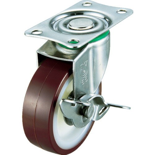 【特長】■耐水性、耐食性に優れたオールステンレス製金具を使用した標準的な小型キャスターです。■食品、薬品などを扱う水回りやサビを嫌う場所に最適です。【用途】■オールステンレス製食品台車、薬品台車、ワゴン。【仕様】■車輪径D(mm)：75■タ...