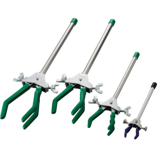 【特長】■実験装置、ガラス器具の固定、保持に使用します。■爪部はガラス器具の破損やすべりを防止するため、ビニールゾル加工がしてあります。【仕様】■締付範囲(mm)：3〜55■適合ジョイントTS：55■幅(mm)：240■高さ(mm)：10■...