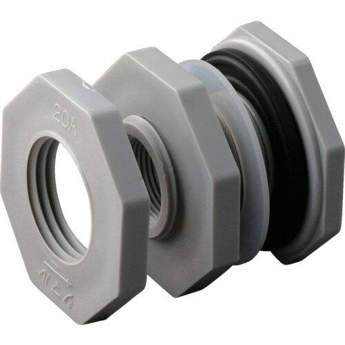 【特長】■タンク上面管座および側面に取り付けます。■ノズルおよび2枚のナット、2枚のパッキンから構成されています。【仕様】■内径(mm)：38■外径(mm)：74■規格：20A■管用平行めねじ【材質・仕上】■本体：ポリエチレン(PE）■ガス...