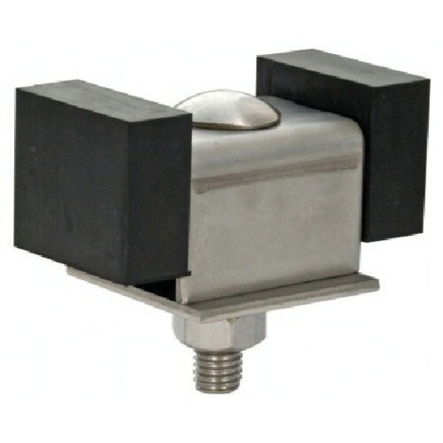 【特長】■車輪をゴムで受ける事で車輪の傷を防止します。【用途】■ハンガーレールの内溝にネジで止め、扉の位置決めや、車の脱落止めに用います。【仕様】■品名：ゴム付き戸当り■適合レール：2・3・4号兼用■左右ゴム付き【材質・仕上】■ステンレス(...