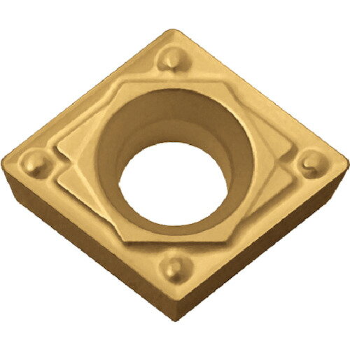 【特長】■安定性の高い特殊強靭母材と耐摩耗性に優れた強靭コーティングで、鋼の汎用〜強断続加工に対応可能です。【用途】■旋削加工用。■被削材：鋼。【仕様】■チップ形状：ひし形80°■厚さ(mm)：3.18■被膜構成：微細柱状TiCN+Al2O...