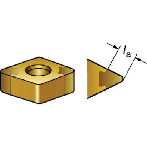 【特長】■高い加工性能を発揮する、CBN含有量が少ない材種です。【用途】■一般旋削高硬度鋼加工用。■高速連続切削加工と断続軽切削加工用。【仕様】■適合被削材：H■チップ形状：菱形 55°■刃長(mm)：3.6■厚さ(mm)：4.7625■チ...