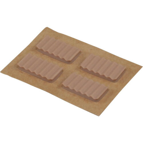 【特長】■使用しやすいサイズに加工されています。■粘着テープ付きなので簡単に貼れます。【用途】■防振、防音、すべり止めに。【仕様】■厚さ(mm)：3■幅(mm)：10■長さ(mm)：20■色：ベージュ■粘着タイプ【材質・仕上】■SBR