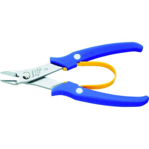 【特長】■ステンレス製です。■グリップ抜け防止ピン付です。■プラスチック専用、金属線切断不可です。【用途】■プラスチック成形業。【仕様】■全長(mm)：150■刃表面形状：フラット刃■切断能力(mm)樹脂：φ4.0■フラット刃■プラスチック...