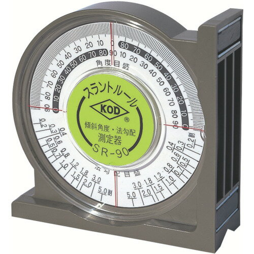 【特長】■配管工事・排水工事・鉄骨構造物などの角度、勾配を必要とする全ての作業に最適です。■傾斜角度目盛　1目盛＝1°　90°〜0°〜90°（180°）　です。■法勾配目盛　2分〜5割です。■V溝・強力マグネット付です。【仕様】■寸法(mm...