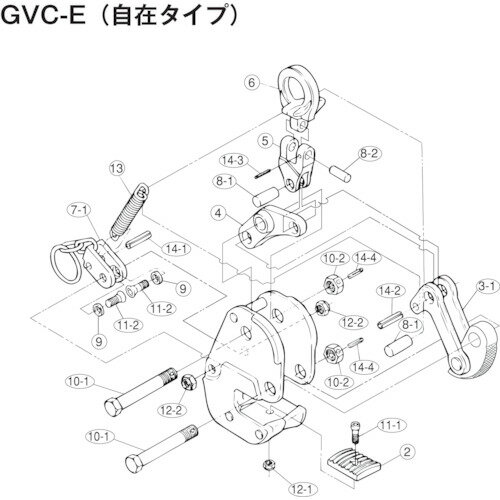 【仕様】■横吊クランプ(GVC0.35E)用カム支持ボルトセット