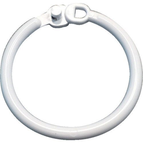 【特長】■リングを開いてカードを自由に抜き差しできます。【用途】■書類・カードの綴り。【仕様】■色：白■内径(mm)：30■線径(mm)：3.5■先端幅(mm)：6.5【材質・仕上】■ナイロン