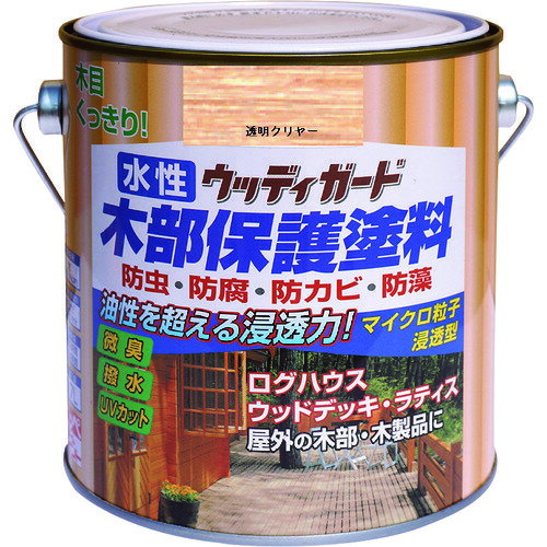 【特長】■マイクロ粒子浸透型の新しい微臭の水性木部保護塗料です。■木材の防虫・防腐・防かび・防藻効果に優れ、木材に浸透して内部から木の腐食を防ぎます。■耐候性に優れたマイクロ粒子浸透型顔料の採用で、木目がよりくっきりキレイな仕上がりになりま...